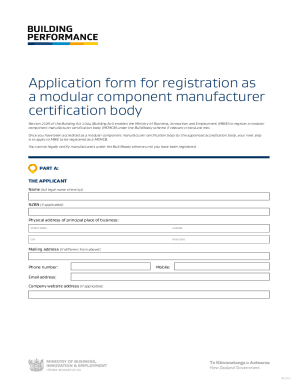 Fillable Online Application form for registration as a modular component ... Fax Email Print ...