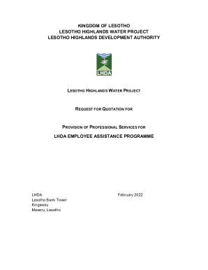 Fillable Online Lesotho Highlands Water Project PHASE II Fax Email ...