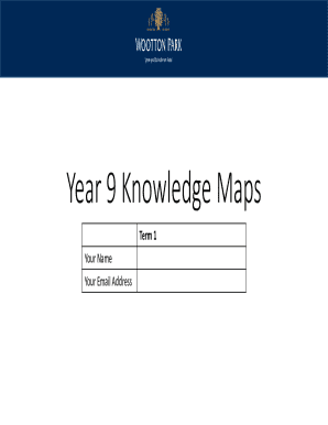 Fillable Online Year 9 Knowledge Maps Fax Email Print - pdfFiller