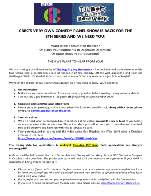 Fillable Online CBBC'S VERY OWN COMEDY PANEL SHOW IS BACK FOR ... Fax ...