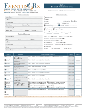 Fillable Online HEP-C Patient Referral Form - Eventus Rx Fax Email ...