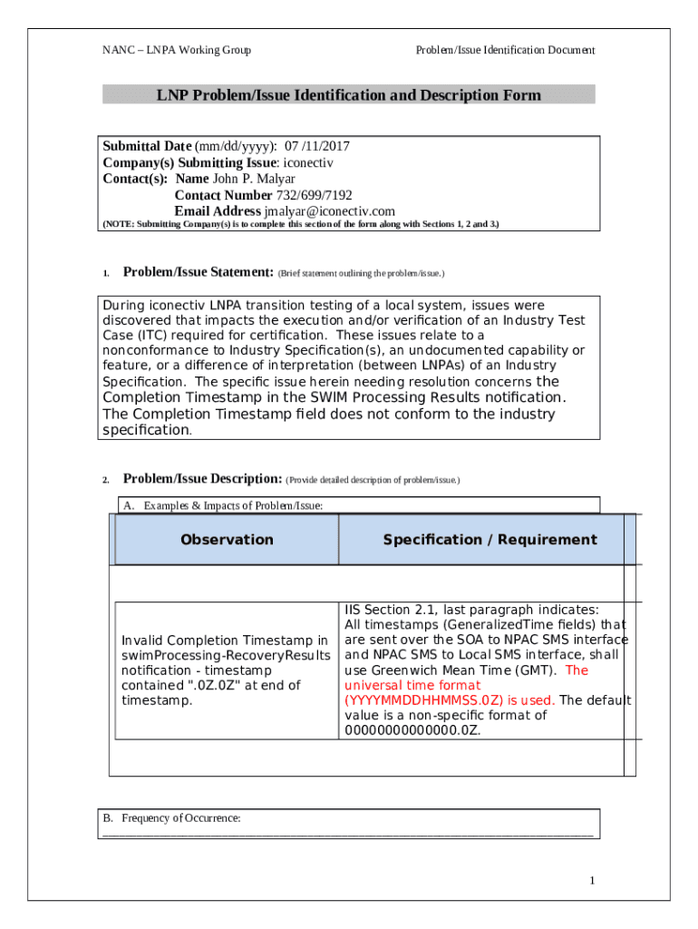 (NOTE: Submitting Company(s) is to complete this section of the along ...