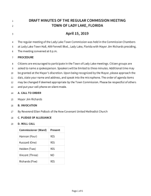 Fillable Online The order of agenda items Fax Email Print - pdfFiller