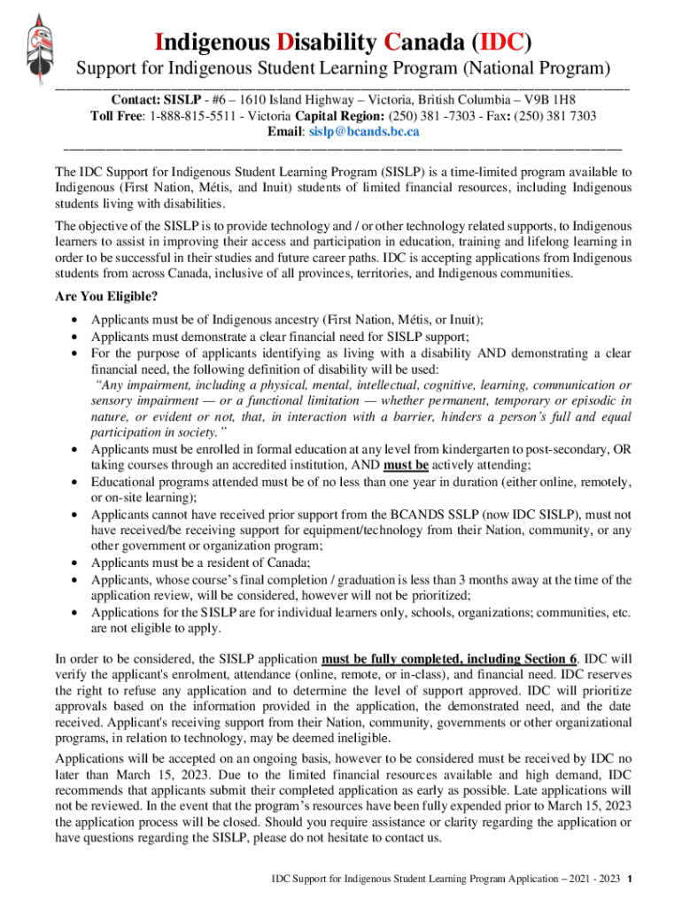 Fillable Online Indigenous Disability Canada's Support for ... - Haisla Nation Fax Email Print ...
