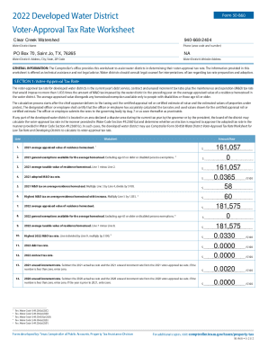 Fillable Online 2022 Tax Rate Calculation Worksheet - Webb County Fax ...