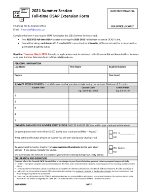 Fillable Online OSAP Forms - OCAD University Fax Email Print - pdfFiller