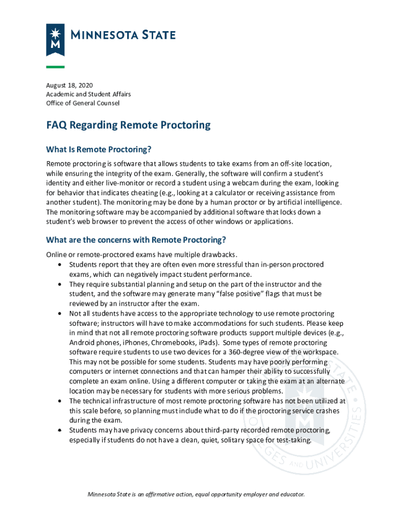 Fillable Online Remote Proctoring - Louisiana State University Fax ...