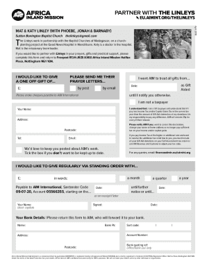 Fillable Online eu aimint PARTNER WITH THE LINLEYS - Africa Inland ...