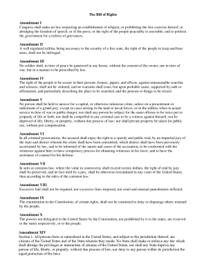 Fillable Online The United States Bill of Rights: First 10 Amendments ...