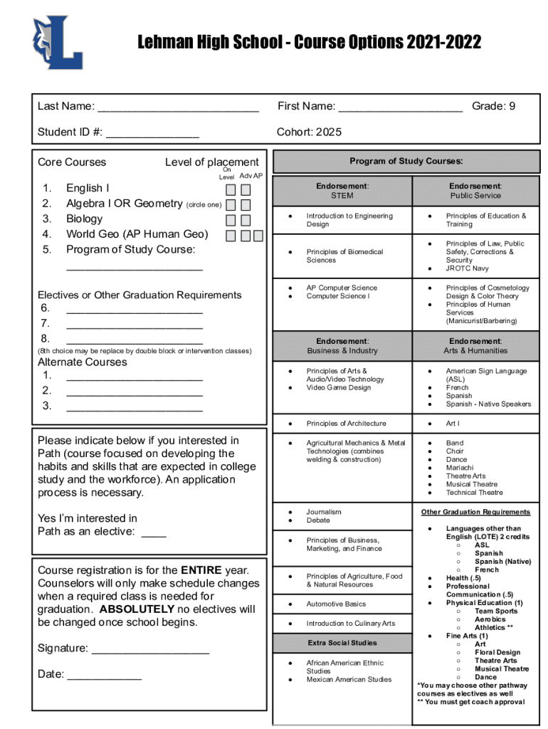 Fillable Online Grade 10 Course Selection Form Student Name - Yumpu Fax Email Print - pdfFiller
