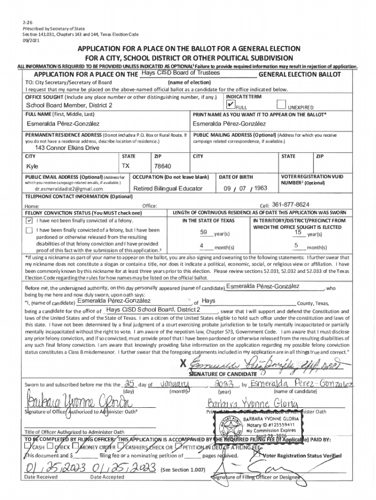 Fillable Online TX Form 2-26 2021-2022 - Fill and Sign Printable ...