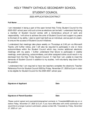 Fillable Online HOLY TRINITY CATHOLIC SECONDARY ... Fax Email Print - pdfFiller