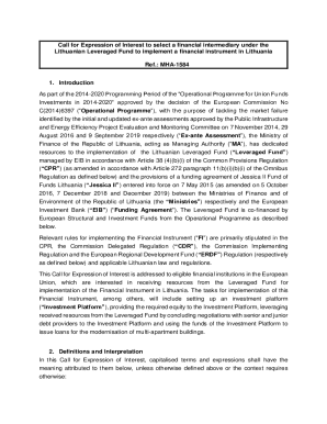 Fillable Online Call for Expression of Interest to select a financial ...