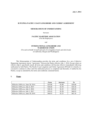 Fillable Online ILWU/PMA PACIFIC COAST LONGSHORE AND CLERKS' AGREEMENT ...