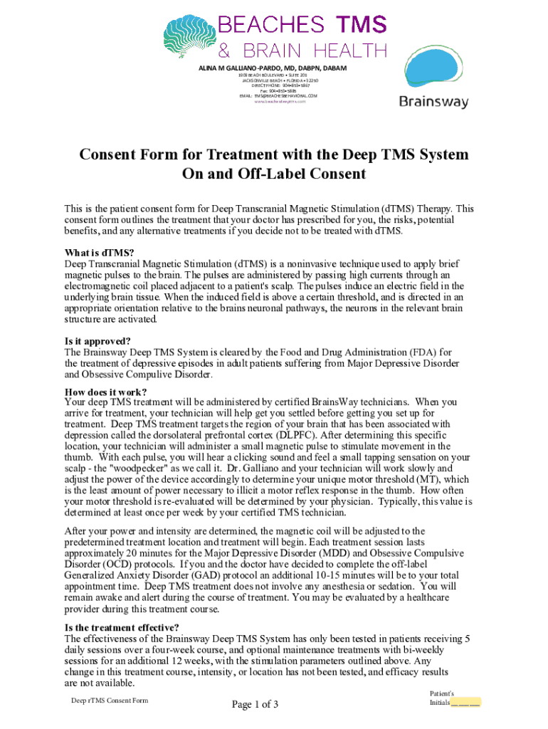 Fillable Online consent form northeast tms Fax Email Print - pdfFiller