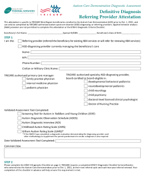 Fillable Online Diagnostic Attestation Form - TRICARE West Fax Email ...