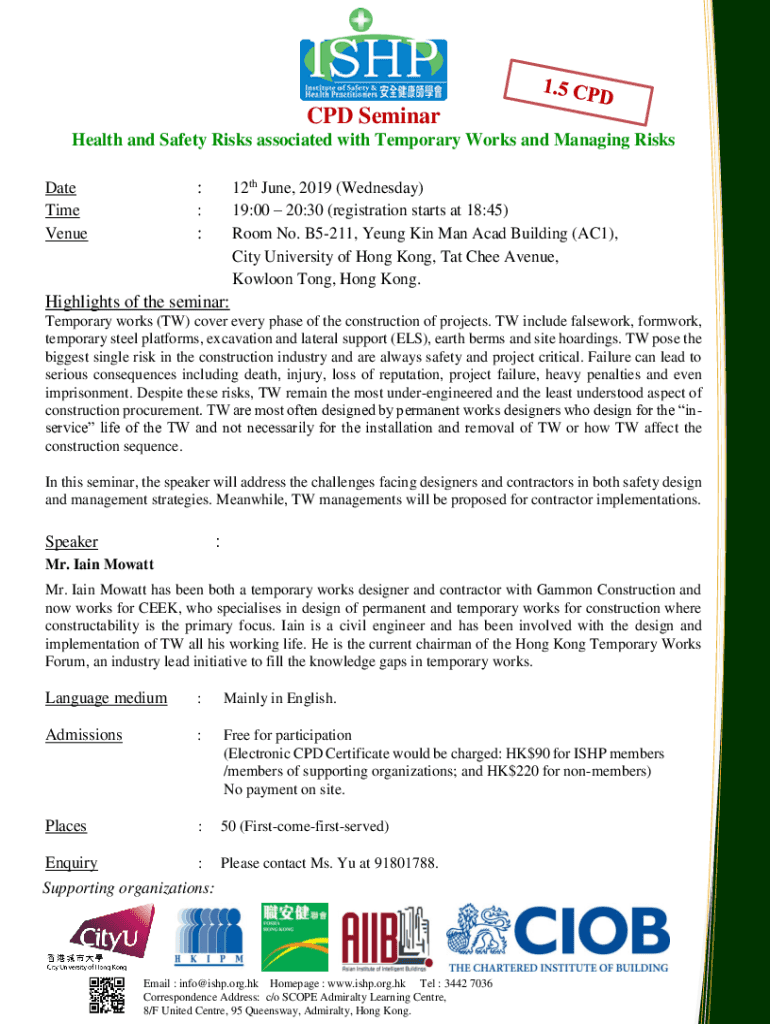 Fillable Online Managing Risks with Temporary Works in Tunnelling ...