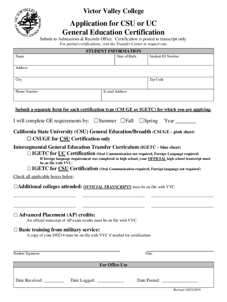 Fillable Online Early Childhood Education Certificate and Degree ...