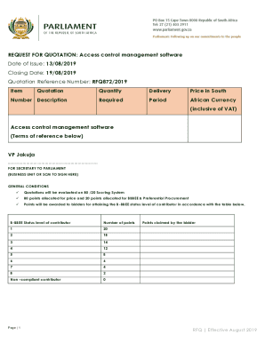 Fillable Online Request for Quotation (RFQ)Access Control ( ... Fax Email Print - pdfFiller