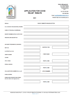 Fillable Online Covid 19 relief application form - Amended.pdf Fax ...