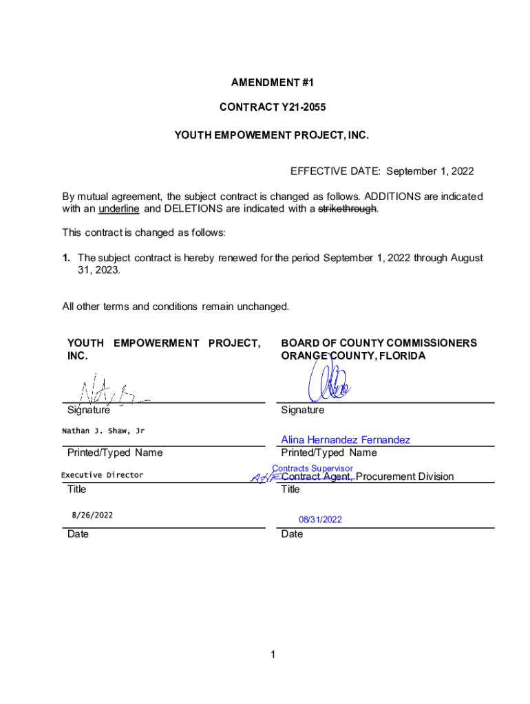 Fillable Online ftp orangecountyfl Y21-2055 YEP CONTRACT (Agency Signed ...