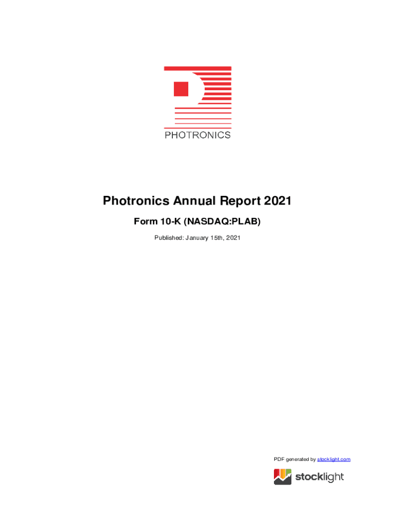 Fillable Online SEC Filings - Photronics Inc (PLAB) - 10-K Annual ...