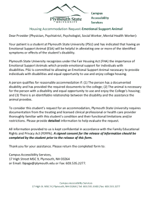 Fillable Online Emotional Support Animal in Housing - Sample Letter Fax ...