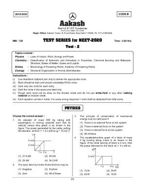 Fillable Online Sample test paper(Aakash) - Regd. Office : Aakash Tower ...
