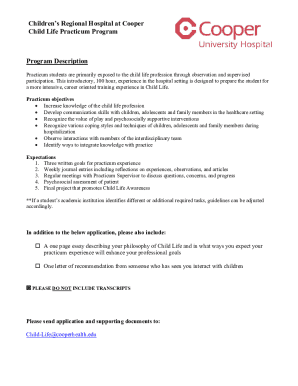 Fillable Online Children's Regional Hospital at Cooper Child Life ...