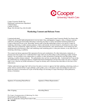 Fillable Online Marketing Consent and Release Form Fax Email Print ...