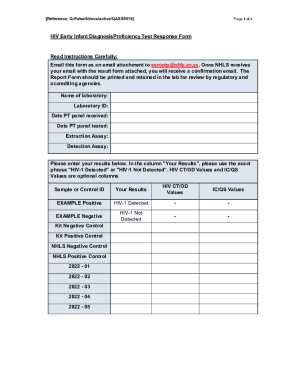 Fillable Online NHLS HIV EID Response form Fax Email Print - pdfFiller