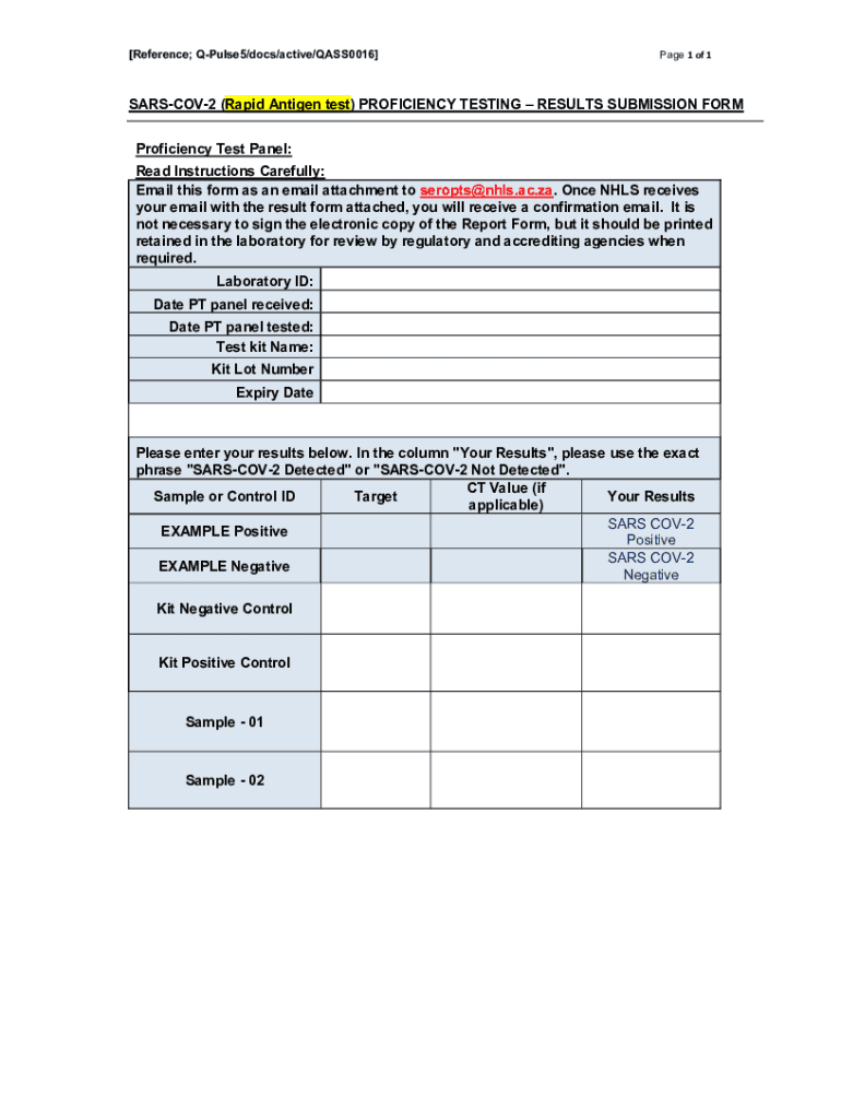 Fillable Online SARS Cov-2 Response form Fax Email Print - pdfFiller