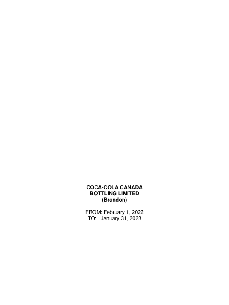 Fillable Online COLLECTIVE AGREEMENT BETWEEN COCA-COLA ... Fax Email Print - pdfFiller