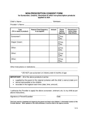 Fillable Online Non-prescription topical ointments & creams form Fax ...