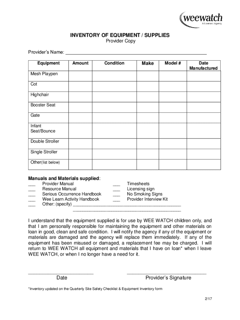 Fillable Online Inventory Supply Management for PPE and COVID-19 Point ...