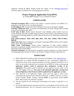 Project Proposal Application (PPA) : For Seeking BRNS ... Doc Template ...