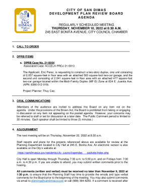 Fillable Online Development Plan Review Board - City of San Dimas Fax ...