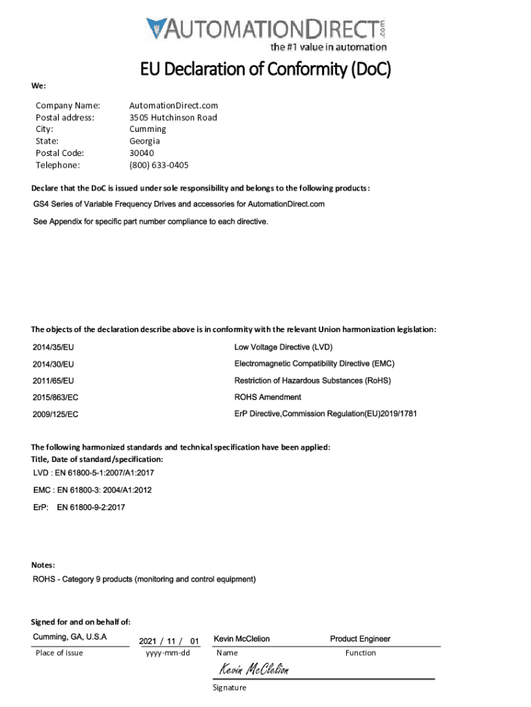 Fillable Online ADC CE EU DoC GS4 Series Final.pdf Fax Email Print ...