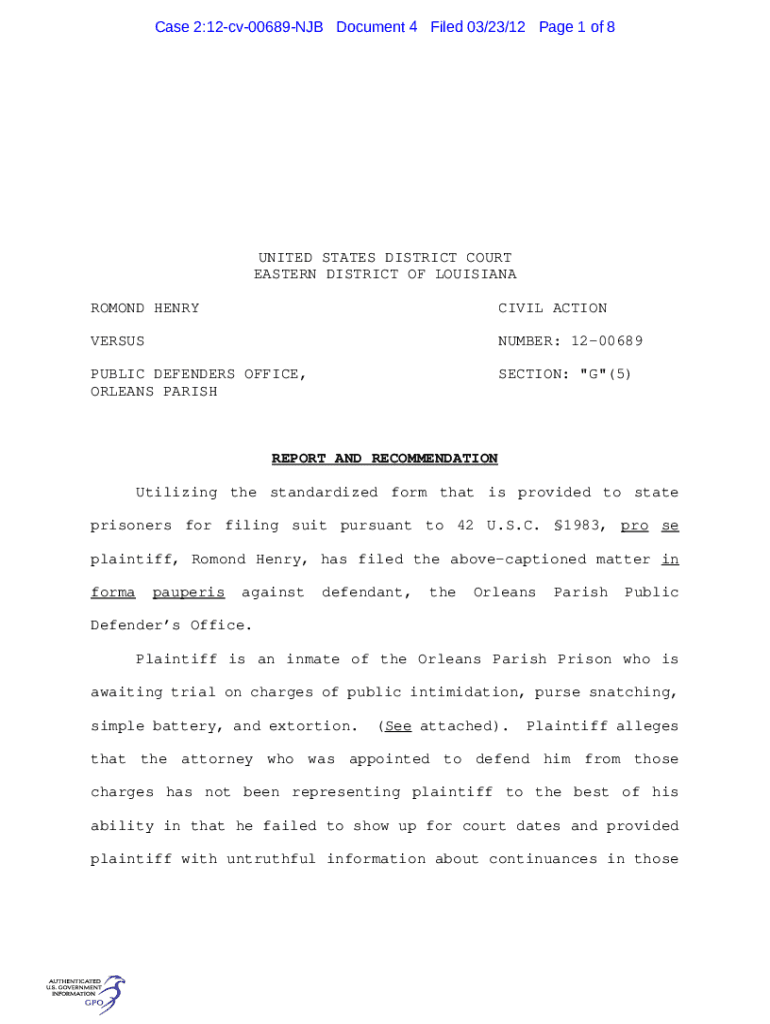 Fillable Online 12-00689 PUBLIC DEFENDERS OF - GovInfo Fax Email Print - pdfFiller
