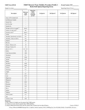 Fillable Online ndep nv NDEP Form 0190-B Profile 1 Bottle Roll Option ...