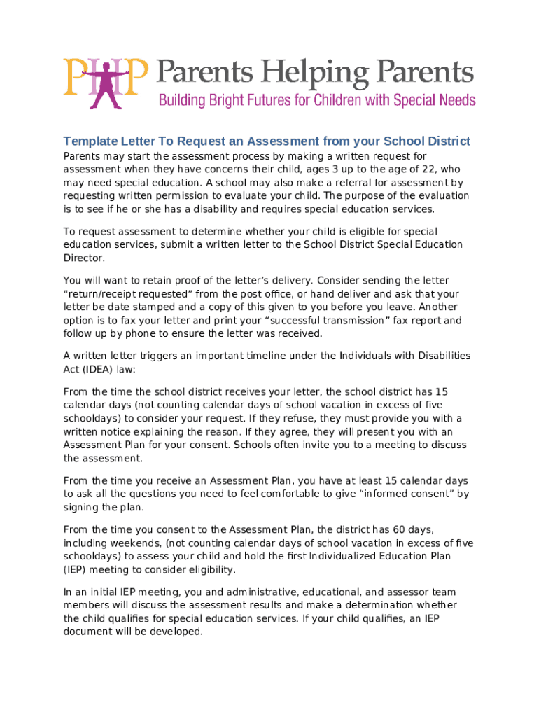 Template Letter To Request an Assessment from your ... Doc Template ...