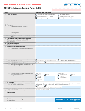 Fillable Online SOTAX TechSupport Request Form - INDIA Fax Email Print - pdfFiller