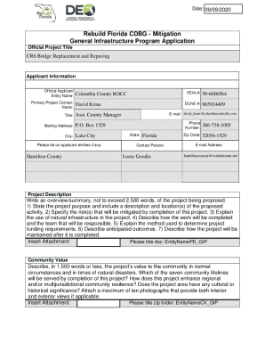Fillable Online Rebuild Florida CDBG - Mitigation General ...