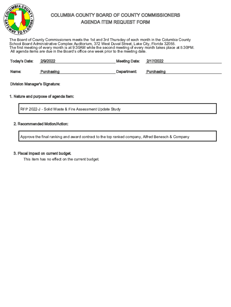 Fillable Online Bid Tabulation - Columbia County Fax Email Print ...