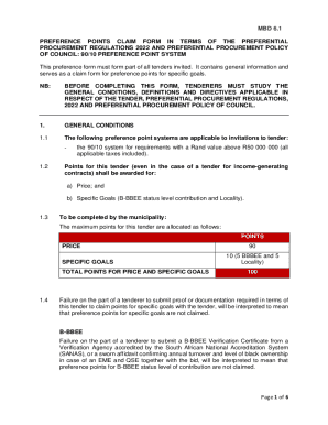Fillable Online sbm gov Preference points claim form in terms of the ...