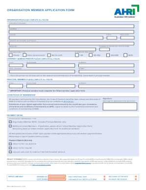 Fillable Online AHRI-Organisation-Linked-Member-Form. ... Fax Email ...