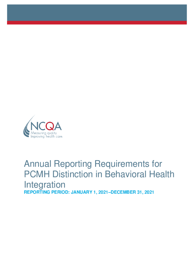 Fillable Online PCMH Distinction in Behavioral Health Integration ...