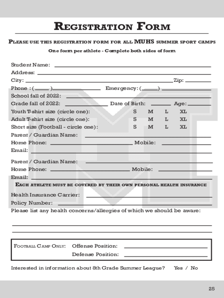 Fillable Online Sports Summer Camp Application Form Template - Jotform Fax Email Print - pdfFiller