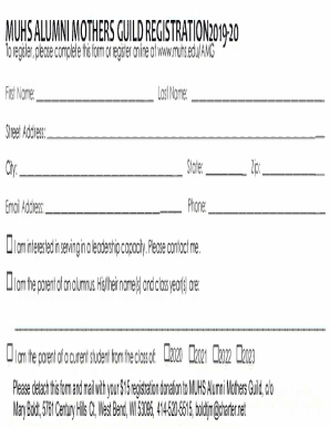 Fillable Online Alumni Mothers Guild - Marquette University High School ...