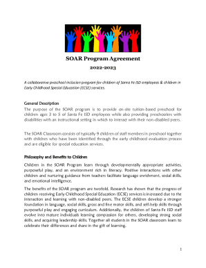 Fillable Online SOAR Program Agreement Fax Email Print - pdfFiller